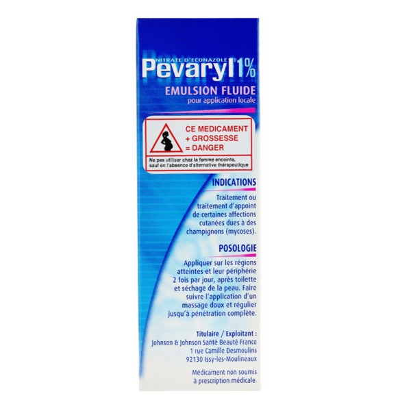 Pevaryl 1% émulsion fluide 30 ml - Mycoses cutanées - Mycose des pieds