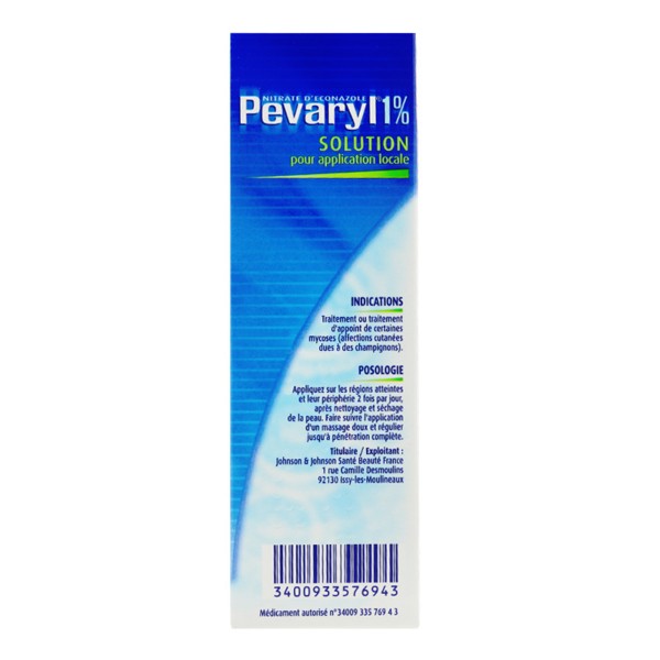 Pevaryl spray antifongique - Solution Econazole 1% - Mycose cutanée