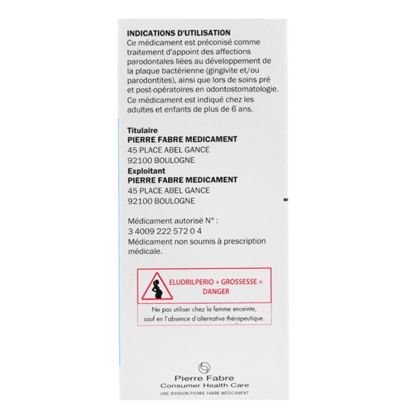 Eludrilperio 0,2% bain de bouche 200 ml - Gencives irritées - Gingivite