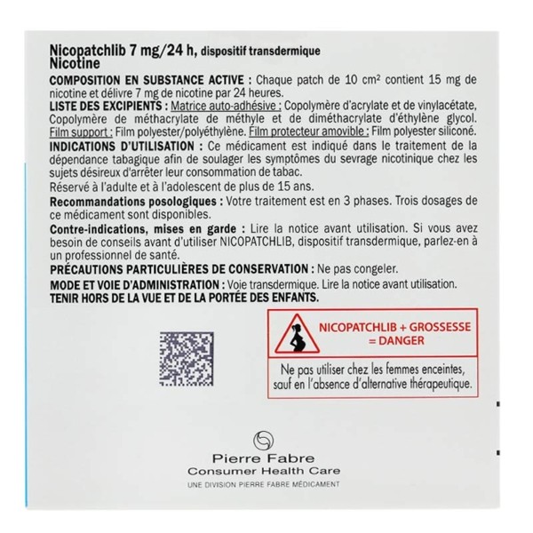 NicopatchLib 7 mg / 24 h Patch Anti tabac - Patchs de nicotine