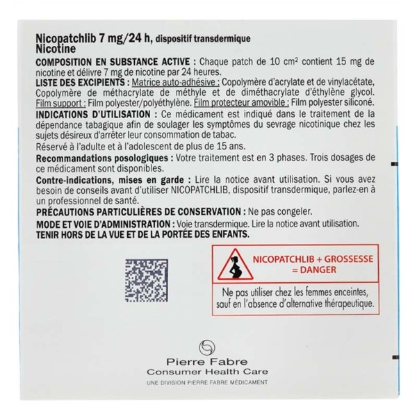 NicopatchLib 7 mg / 24 h Patch Anti tabac - Patchs de nicotine