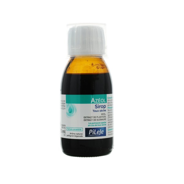 Pileje Azéol sirop toux sèche 75 ml - Miel, plantain, guimauve