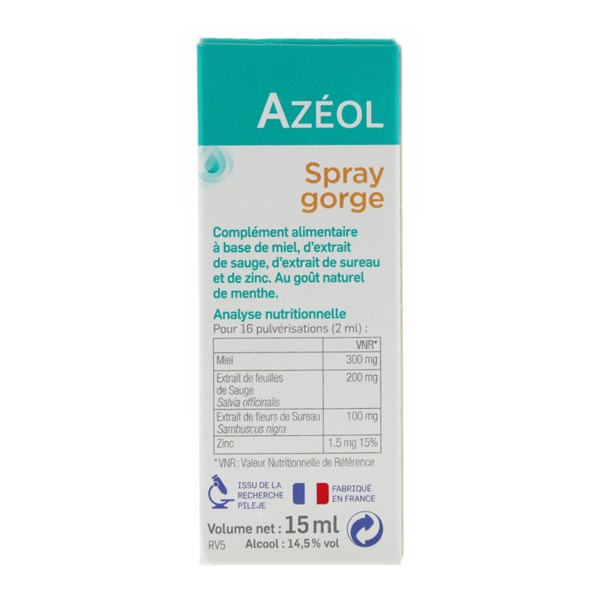 Pileje Azéol spray pour la gorge 15 ml - Phytothérapie
