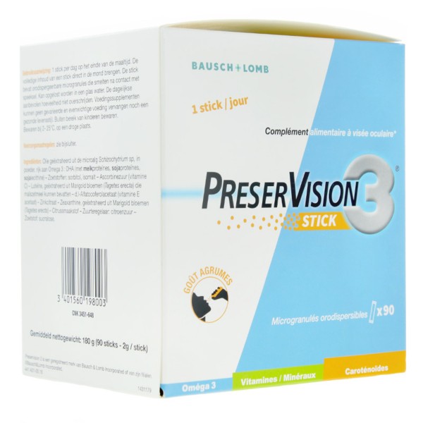 PreserVision 3 en sticks - Troubles de la vision : DMLA, cataracte