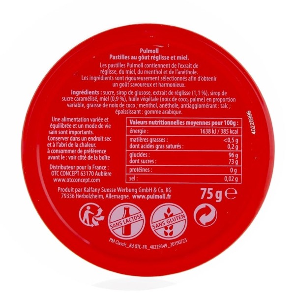 Pulmoll Pastilles Rouge Classic - Mal de gorge et Irritations