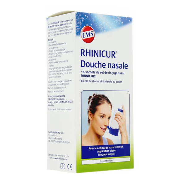 Rhinicur douche nasale + 4 sachets de sel de rinçage - Lavage de nez