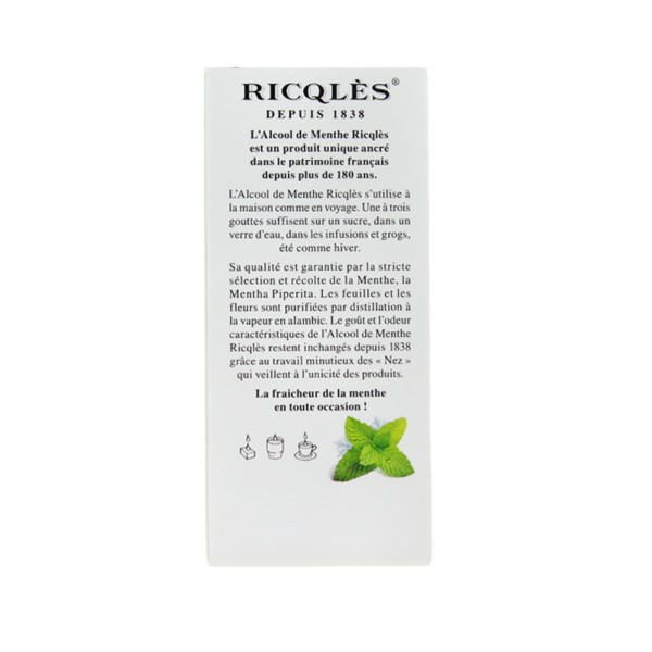 Ricqles alcool de menthe 50 ml - Lutter contre la fatigue