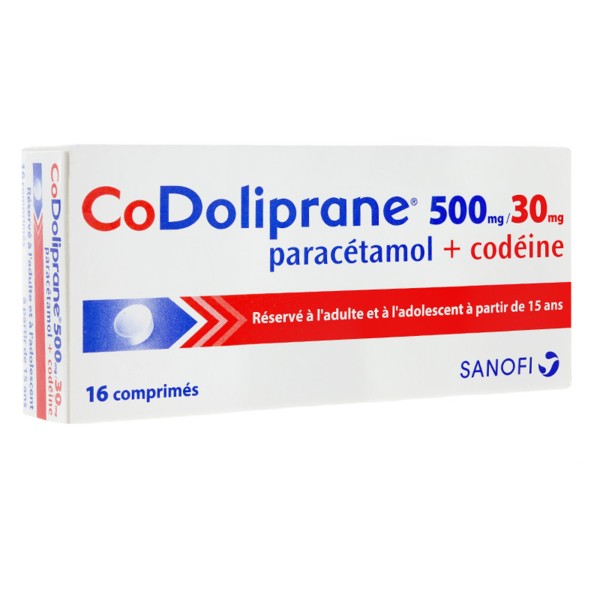 CoDoliprane 500mg/30mg 16 comprimés - Paracétamol - Codeine