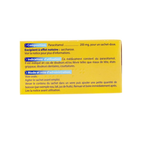 Doliprane 200 mg 12 sachets poudre - Paracétamol - Douleur chez l'enfant