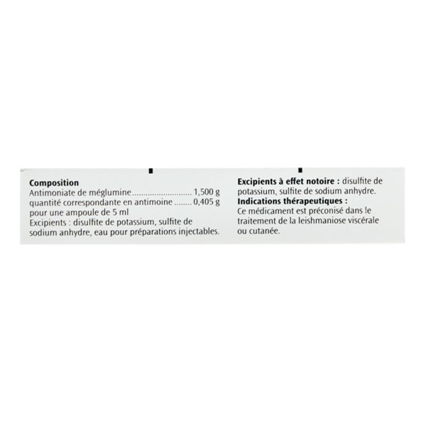 Glucantime solution injectable - Leishmaniose - Anti parasitaire