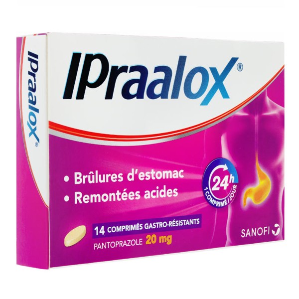 Ipraalox 20 mg comprimés gastro-résistants pour brûlures d'estomac