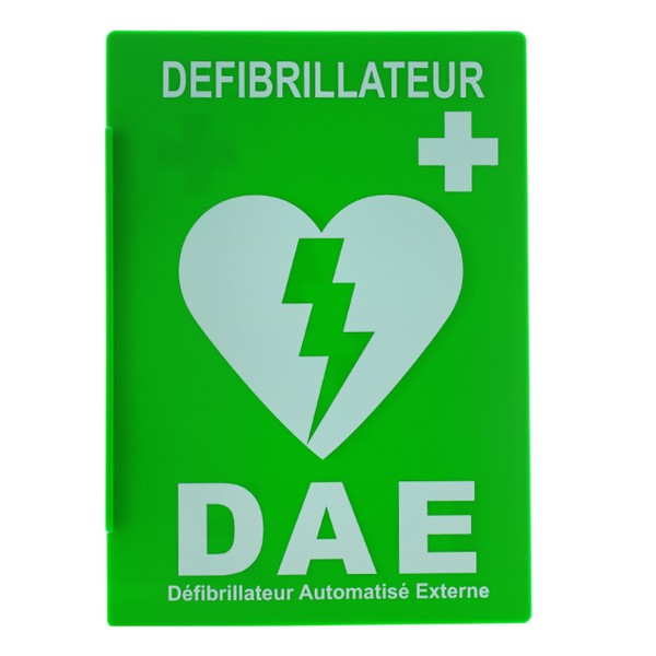 Panneau DAE en drapeau - Signalétique pour localiser défibrillateur