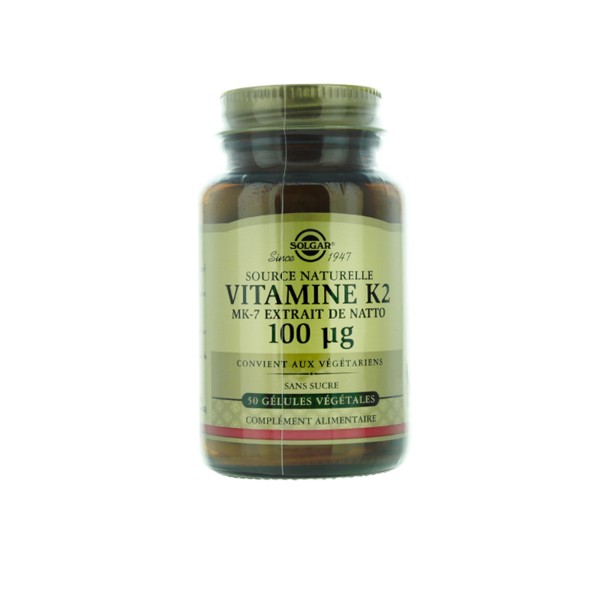 Solgar vitamine K2 100 µg - Extrait de natto - Complément alimentaire