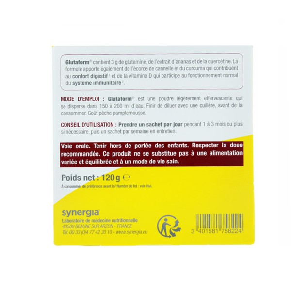 Glutaform 20 sachets - Confort digestif, immunité - Vitamine D