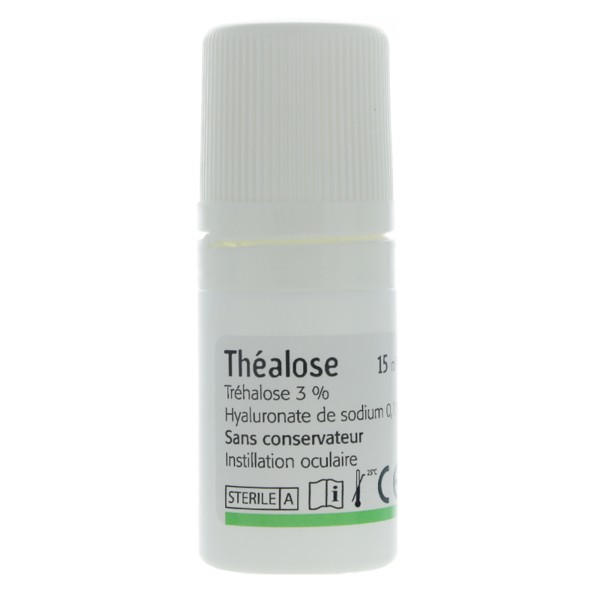 Théalose Solution opthalmique 15 ml - Sécheresse oculaire, oeil sec