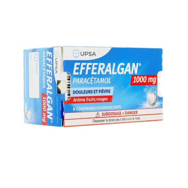 Efferalgan 1g comprimés effervescents fruits rouges - Paracetamol
