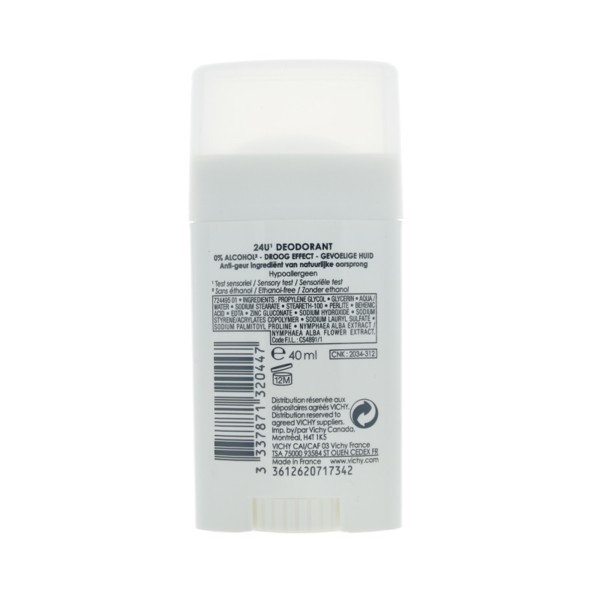 Vichy deodorant soin 24h stick - Transpiration - Sans aluminium