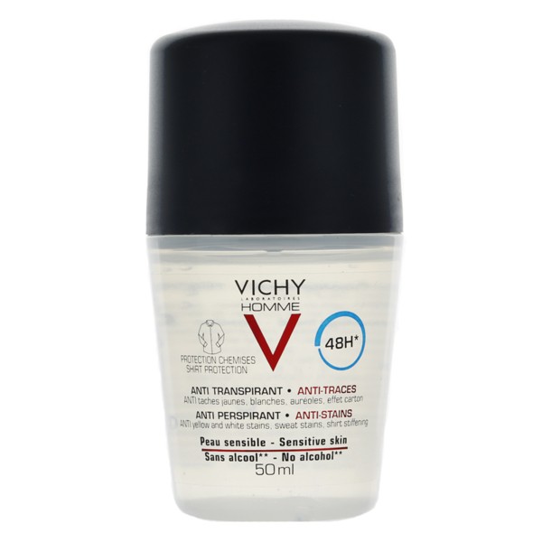 Vichy Homme déodorant anti transpirant 48 h - Anti trace blanche