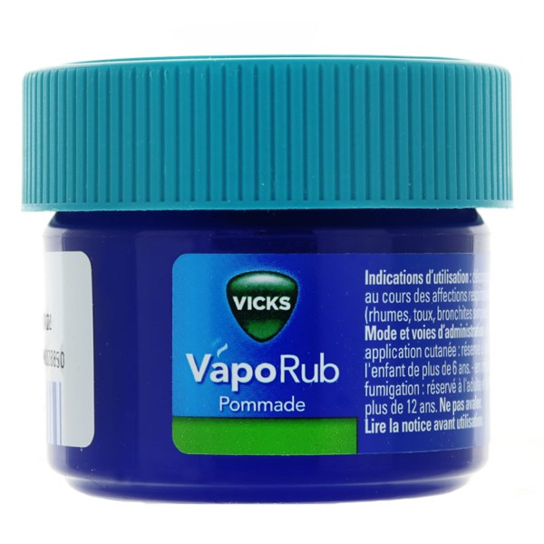 Vicks Vaporub pommade pour Inhalation - Baume pectoral, nez bouché, toux