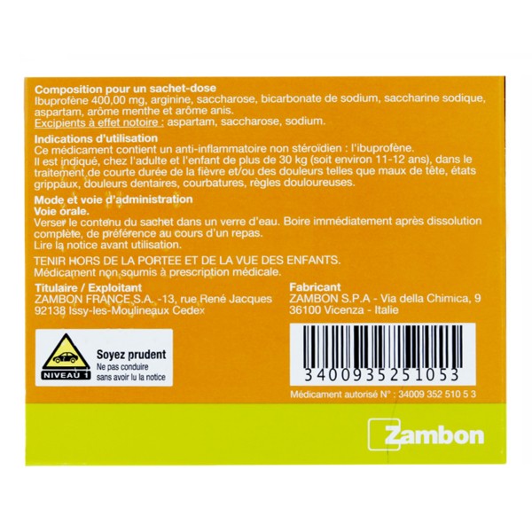 Spedifen 400 mg en granulés sachets - Ibuprofène - Douleurs et fièvre
