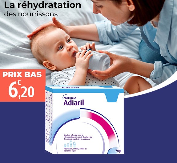 Déshydratation bébé : achat de solution de réhydratation orale