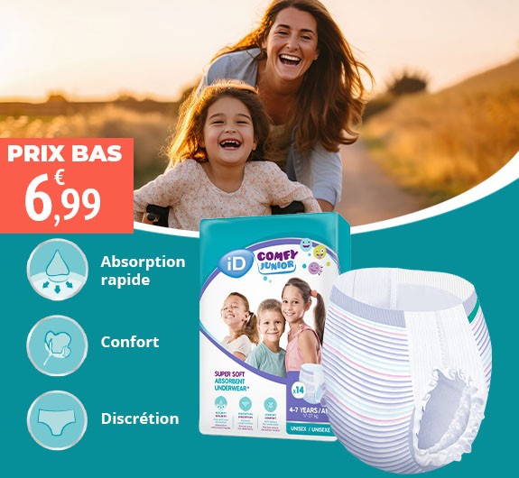 Couche de nuit et slip absorbant pour enfant - Incontinence et énurésie