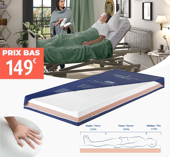 Matelas Médical anti escarre en Mousse viscoélastique | Livraison 24H